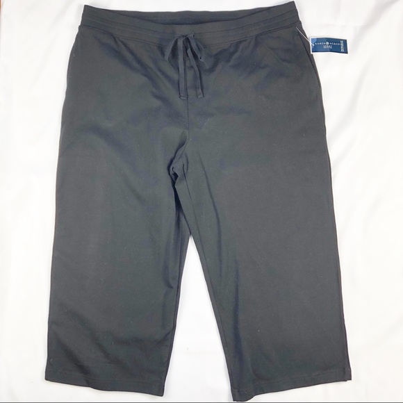 Karen Scott | Pants & Jumpsuits | Black Drawstring Capri Pants | Poshmark